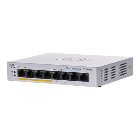 Cisco Cbs110 8pp D Uk Unmanaged Switch [8 Port Gigabit Ethernet 4 Port