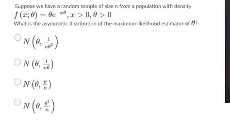 solved suppose we have a random sample of size n from a