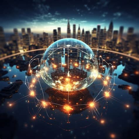 Internet Of Things Iot Concept Global Network Connection 3d Rendering Stock Illustration