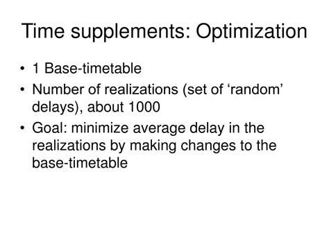 Ppt Stochastic Optimization Of A Timetable Powerpoint Presentation Free Download Id3035095