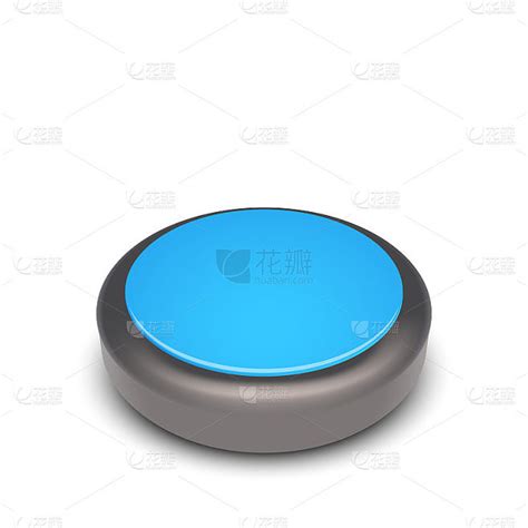 带有金属框架和蓝色元素的矢量圆形网页按钮