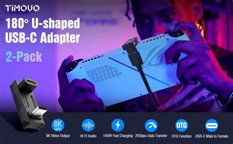 Amazon Com Timovo Usb C Degree Adapter Pack W Fast Pd Charging For Rog Ally Steam