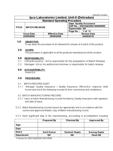 Batch Release Pdf Quality Assurance Business Process