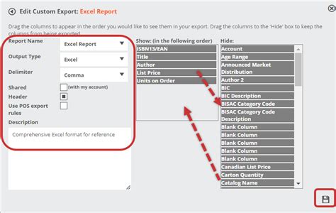 Creating Custom Exports Edelweiss Help