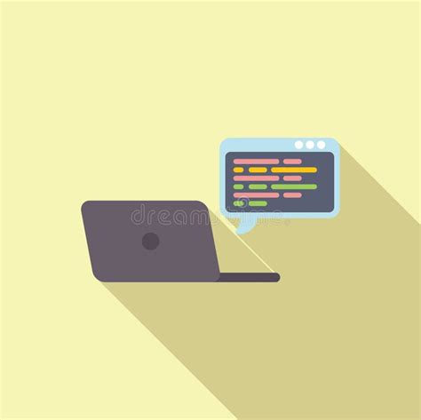 Flat Design Illustration Of Laptop With Coding Interface Stock Vector Illustration Of Coding