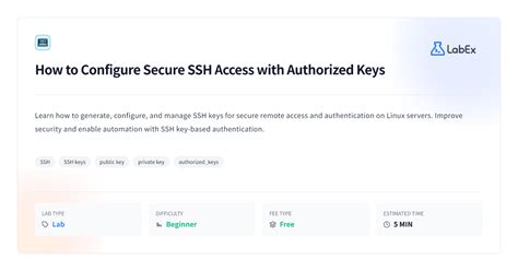 how to configure secure ssh access with authorized keys labex