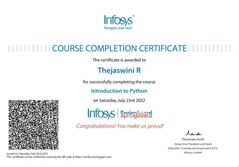 thejaswini r on linkedin successfully completed the course introduction to python