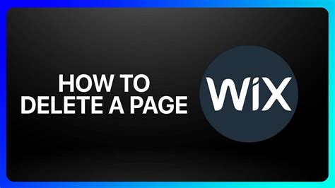 How To Delete A Page On Wix Tutorial Youtube