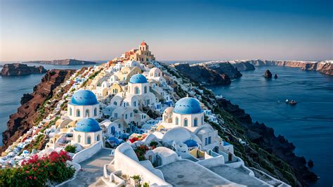 Santorini Greece At Night Wallpaper