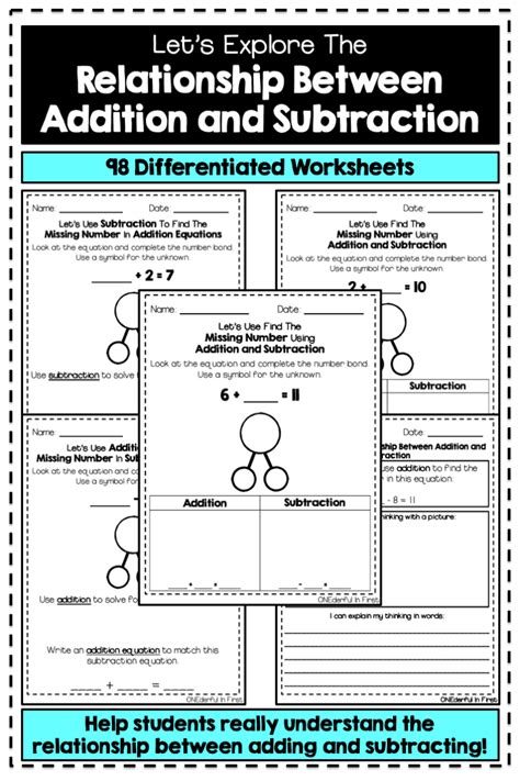 Relationship Between Addition And Subtraction Worksheets Worksheets Library