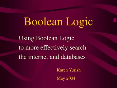 PPT Boolean Logic PowerPoint Presentation Free Download ID 4948108
