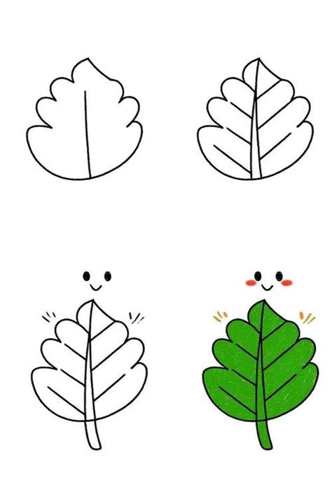 树叶上画的简笔画图片怎么画简单（共11张） 简笔画图片大全