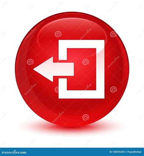 Logout Icon Glassy Red Round Button Stock Illustration Illustration Of Symbol Sign 103876345