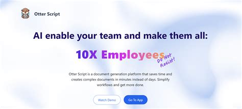 Otter Script Product Documentation Platform B12