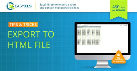 Export Data To HTML File In Classic ASP EasyXLS Guide