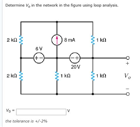 solved determine vo in the network in the figure using loop