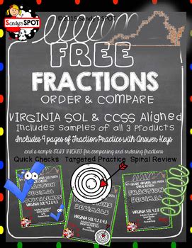 FRACTIONS ORDER AND COMPARE By Sandy S SPOT TPT