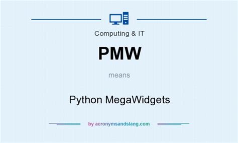 Pmw Python Megawidgets In Computing And It By