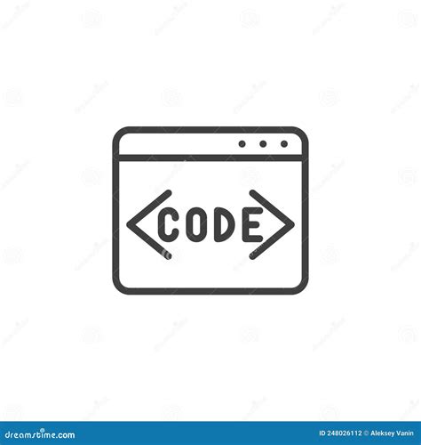 Web Coding Line Icon Stock Vector Illustration Of Outline 248026112