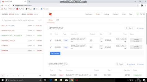 Zerodha Live Trading Youtube
