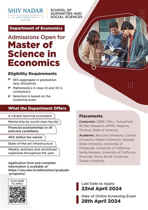 We Are Pleased To Announce That The Shiv Nadar Ioe Department Of Economics School Of