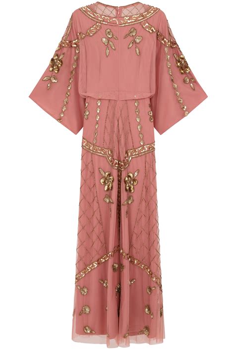 Kassia Blush Embellished Maxi Dress Frock And Frill