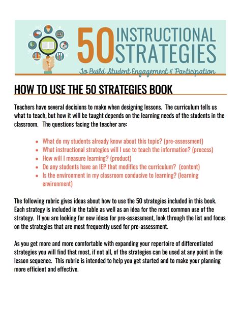 Teaching Strategies List