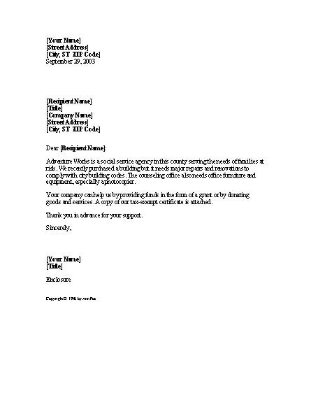Request For Contribution Or In Kind Donation Templates Donation
