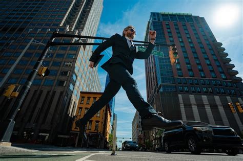 Premium Photo Businessman Go Step Forward In City Street Next Steps
