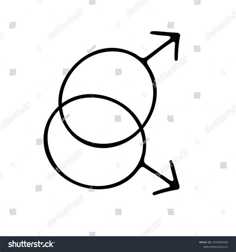 Doodle Gender Symbol Two Crossed Symbols Stock Vector Royalty Free