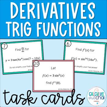 Derivatives Trig Functions By Calculus And Chai TPT