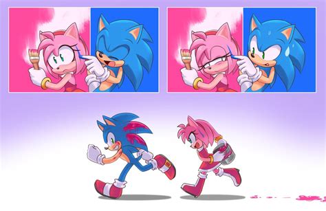 Sonic The Hedgehog Hedgehog Art Shadow The Hedgehog Sonic Y Amy Sonic Boom Amy Rose Sonamy