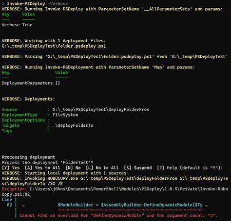 Powershell Why Do I Get An Error When Trying To Deploy A Folder Of