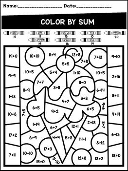 Addition And Subtraction Color By Code By Tannery Loves Teaching