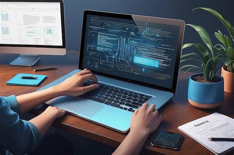 Premium Photo Hand Coding Concept Illustration