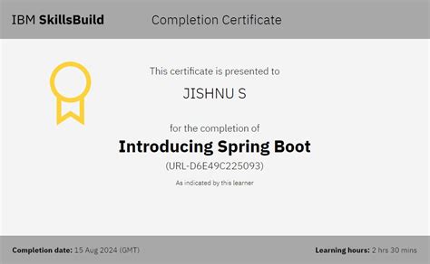 jishnu s on linkedin springboot ibm skillbuild java techskills