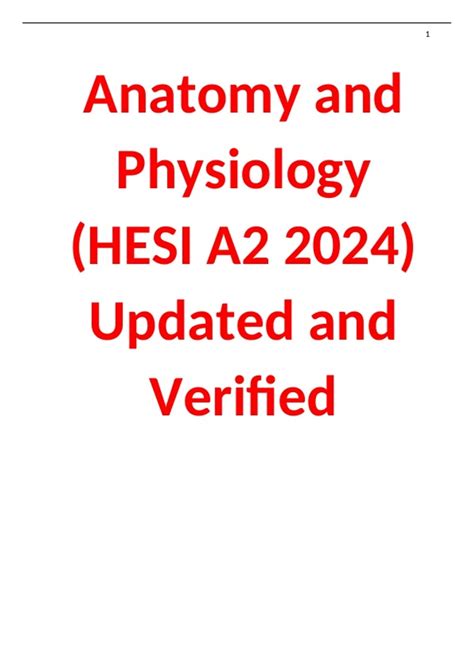 HESI A2 Anatomy And Physiology Complete Solution Package 2024 Stuvia US