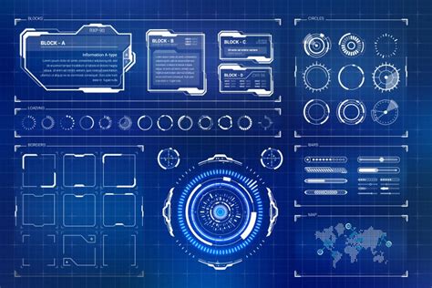 Hud Ui Elements Sci Fi Infographic Modern Space Vector Image