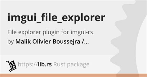 Imgui File Explorer Rust Library Lib Rs