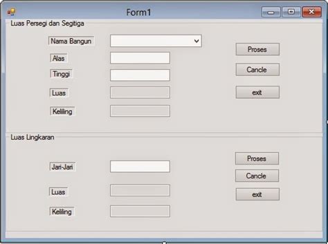Cara Membuat Program Luas Dan Keliling Segitiga Persegi Dan Lingkaran Dengan Bagaimana