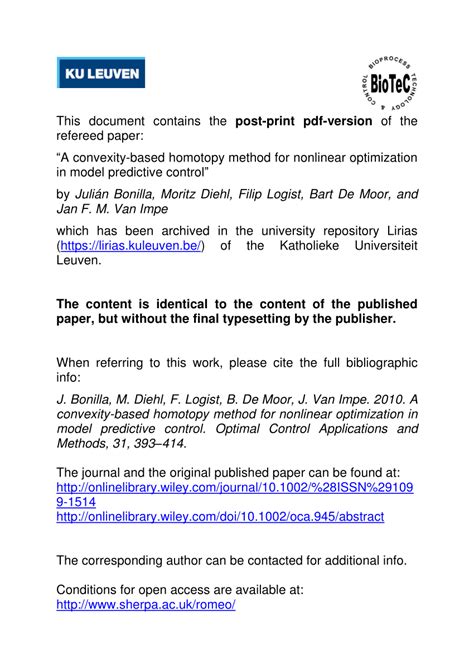Pdf A Convexity Based Homotopy Method For Nonlinear Optimization In