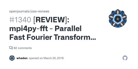 Review Mpi4py Fft Parallel Fast Fourier Transforms With Mpi For Python · Issue 1340
