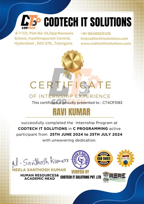 ravi kumar on linkedin internshipcompletion cprogramming codtechsolutions…