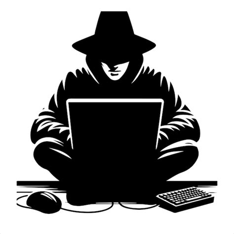 Premium Vector Hacker Silhouette Vector On White Background