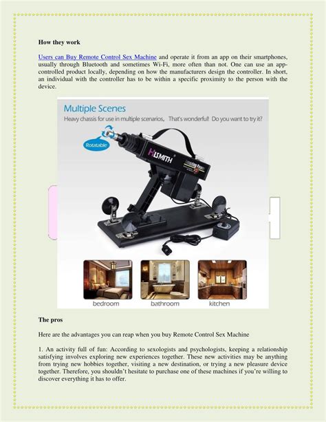 PPT The Pros And Cons Of A Remote Control Sex Machine PowerPoint Presentation ID