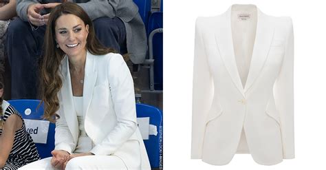 Kate Middletons White Suit Jacket By Alexander Mcqueen