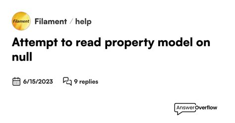 Attempt To Read Property Model On Null Filament