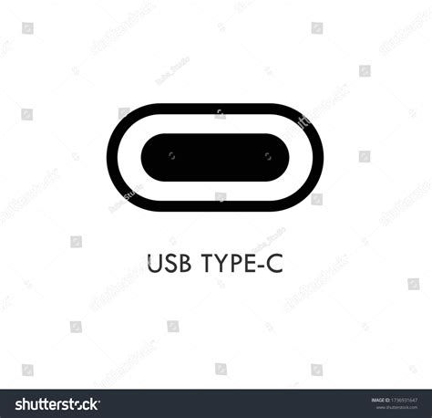 Usb Type C Port Icon Stock Vector Royalty Free