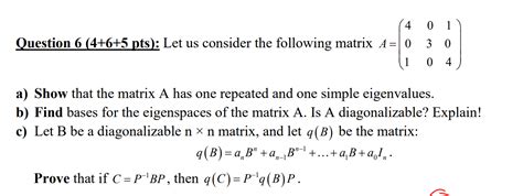 Solved Question 6 4 6 5 Pts Let Us Consider The Following Chegg Com