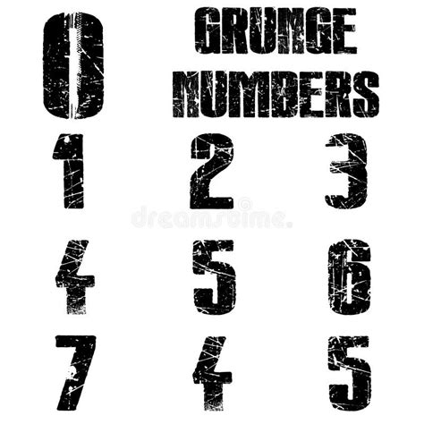 Grunge Numbers Vector Illustration Stock Illustration Illustration